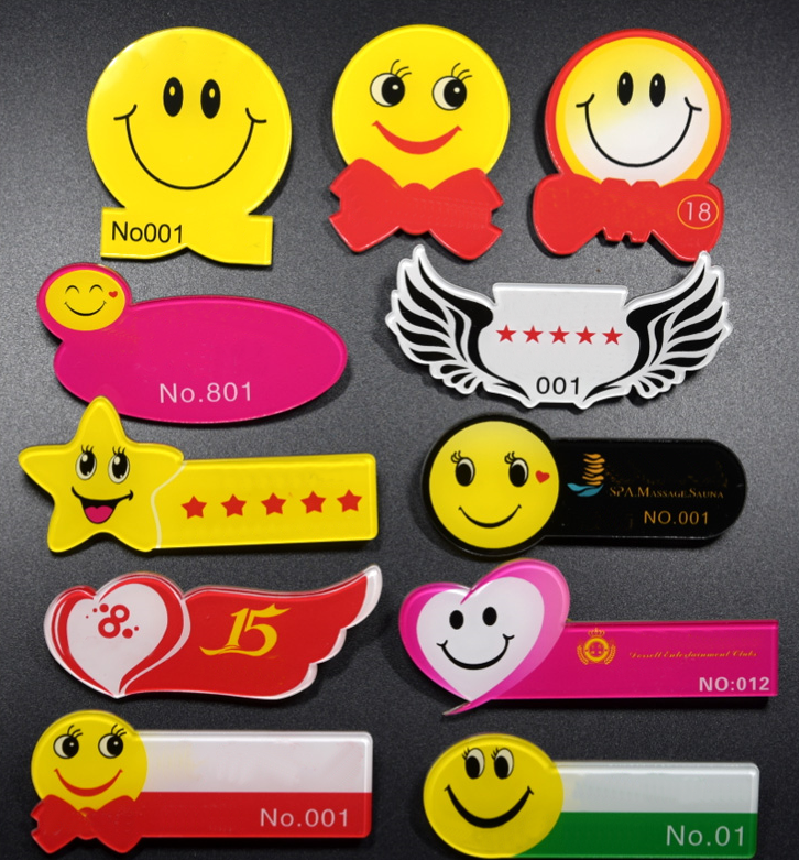 Personalised Full Color Acrylic Rectangle Name Badges flat | Name ...
